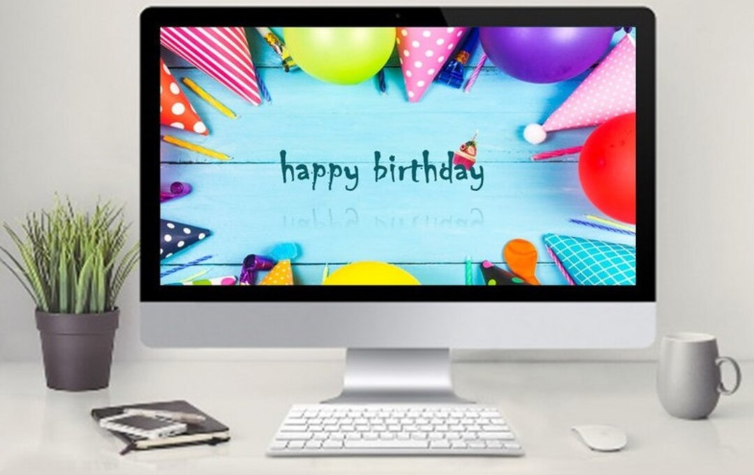 Birthday Powerpoint Template Blue Birthday Photo Album Powerppoint ...