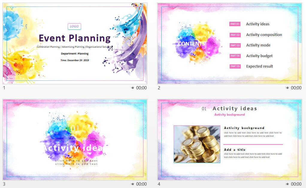 Event Planning Paint Splash Powerpoint Templates Paint Powerpoint ...
