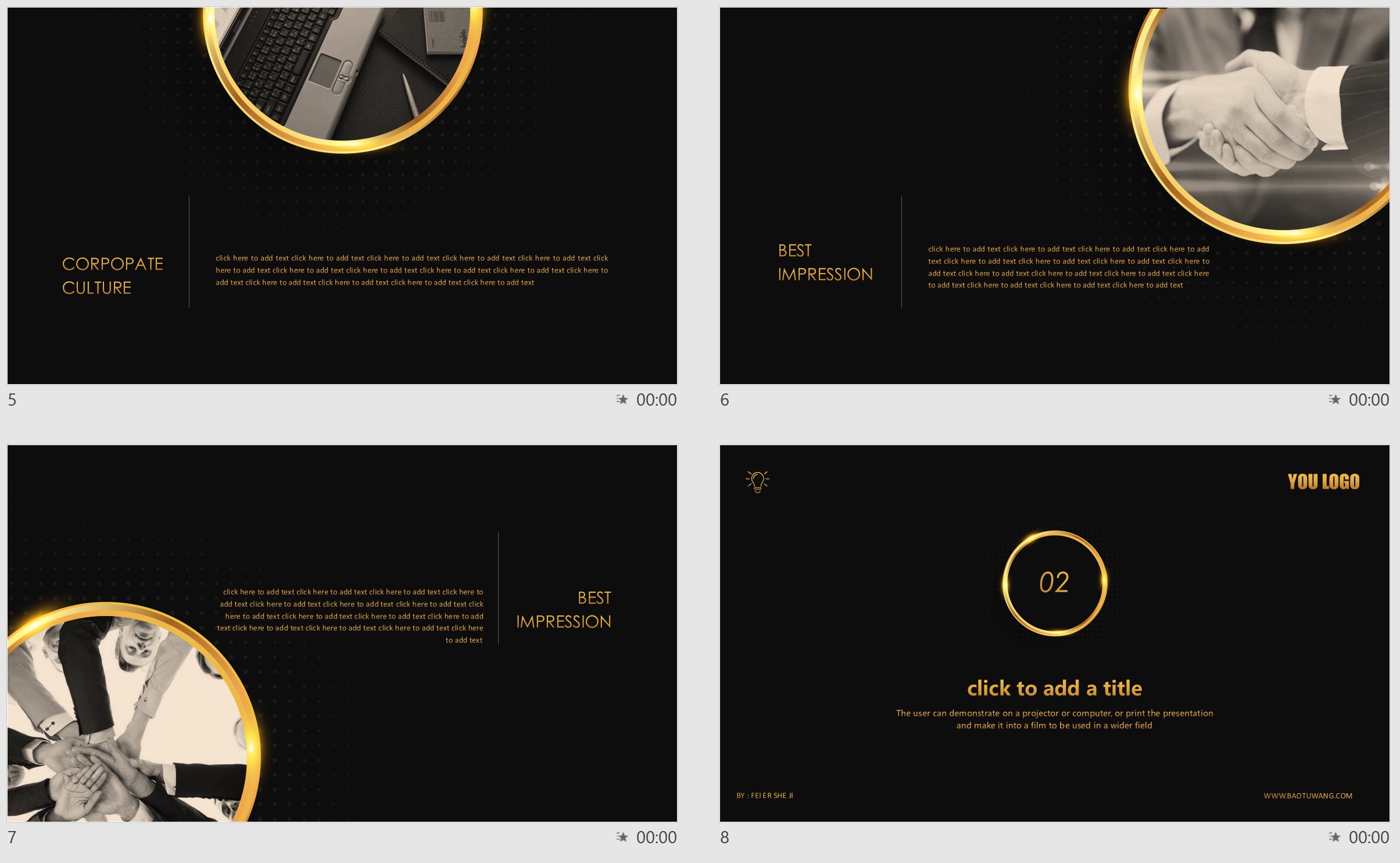 Black and Gold Business Powerpoint Template, Business Powerpoint, Dark ...