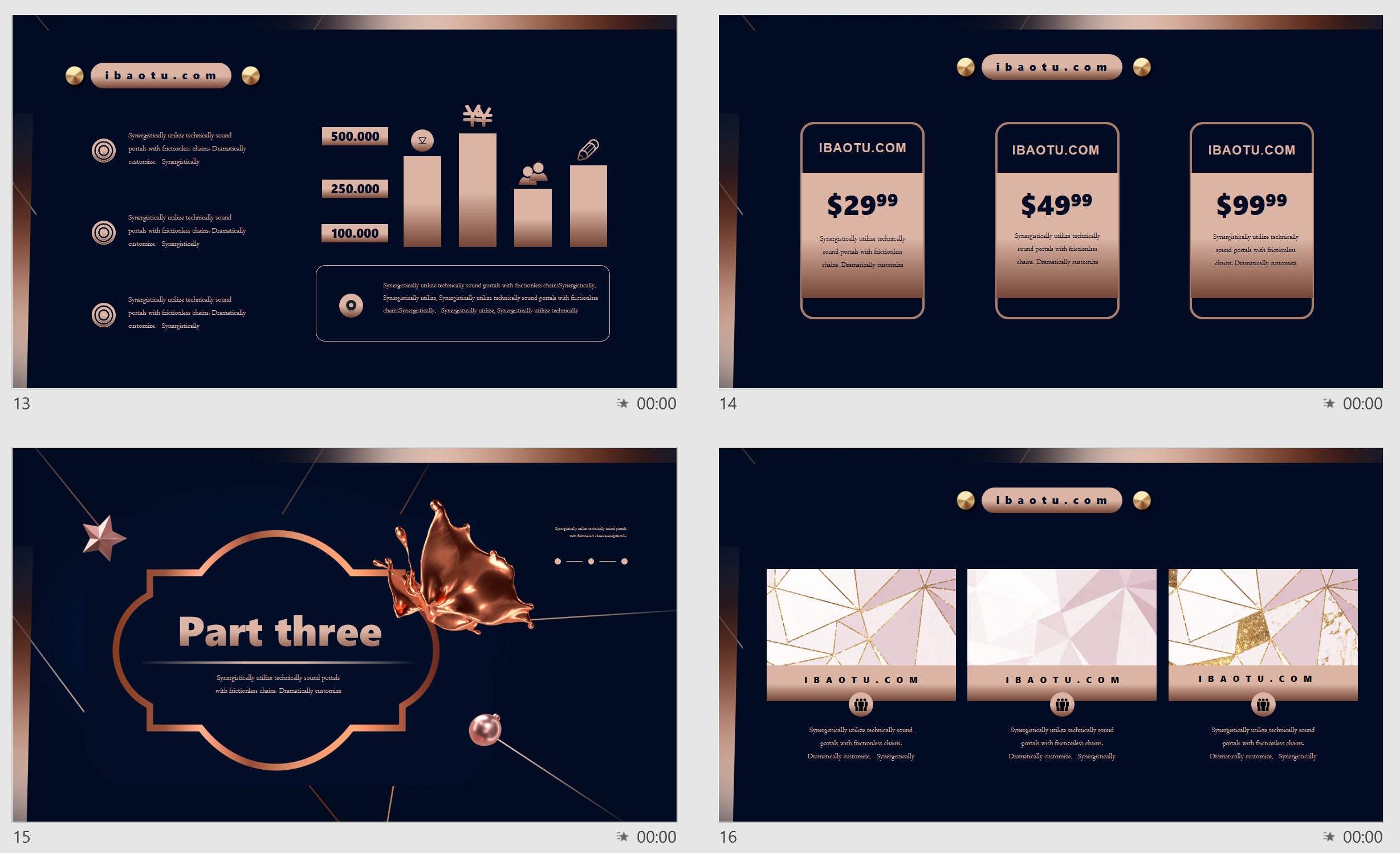 Bronze Blue Powerpoint, Gold Powerpoint, Rose Gold Glitter Business PPT ...