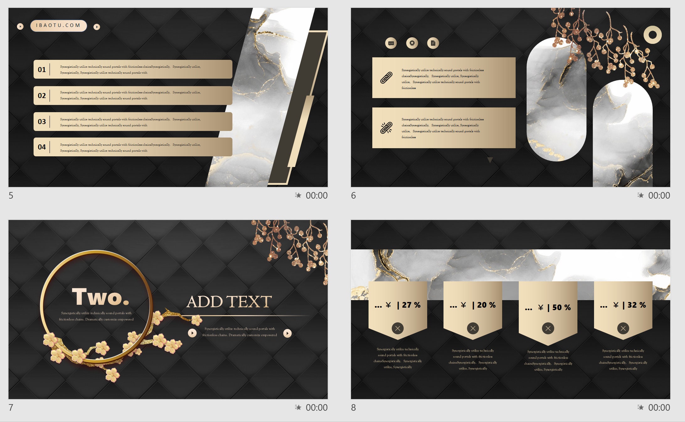 Black Gold Embossed Powerpoint Template Business Planning - Etsy