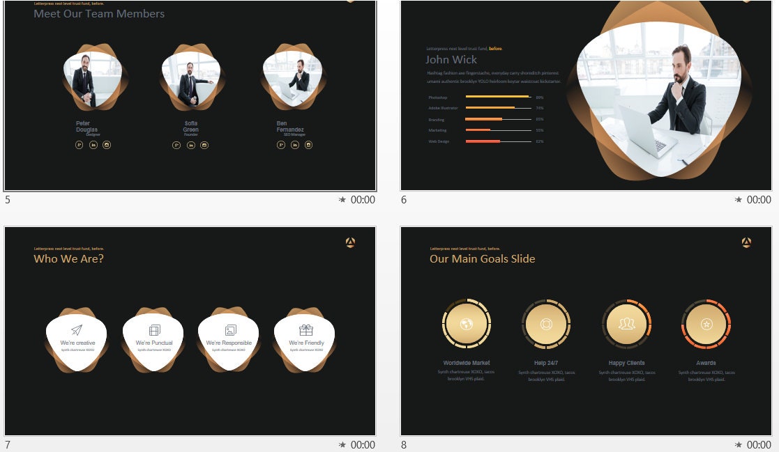 Black and Gold Business Powerpoint Template Business Proposal - Etsy