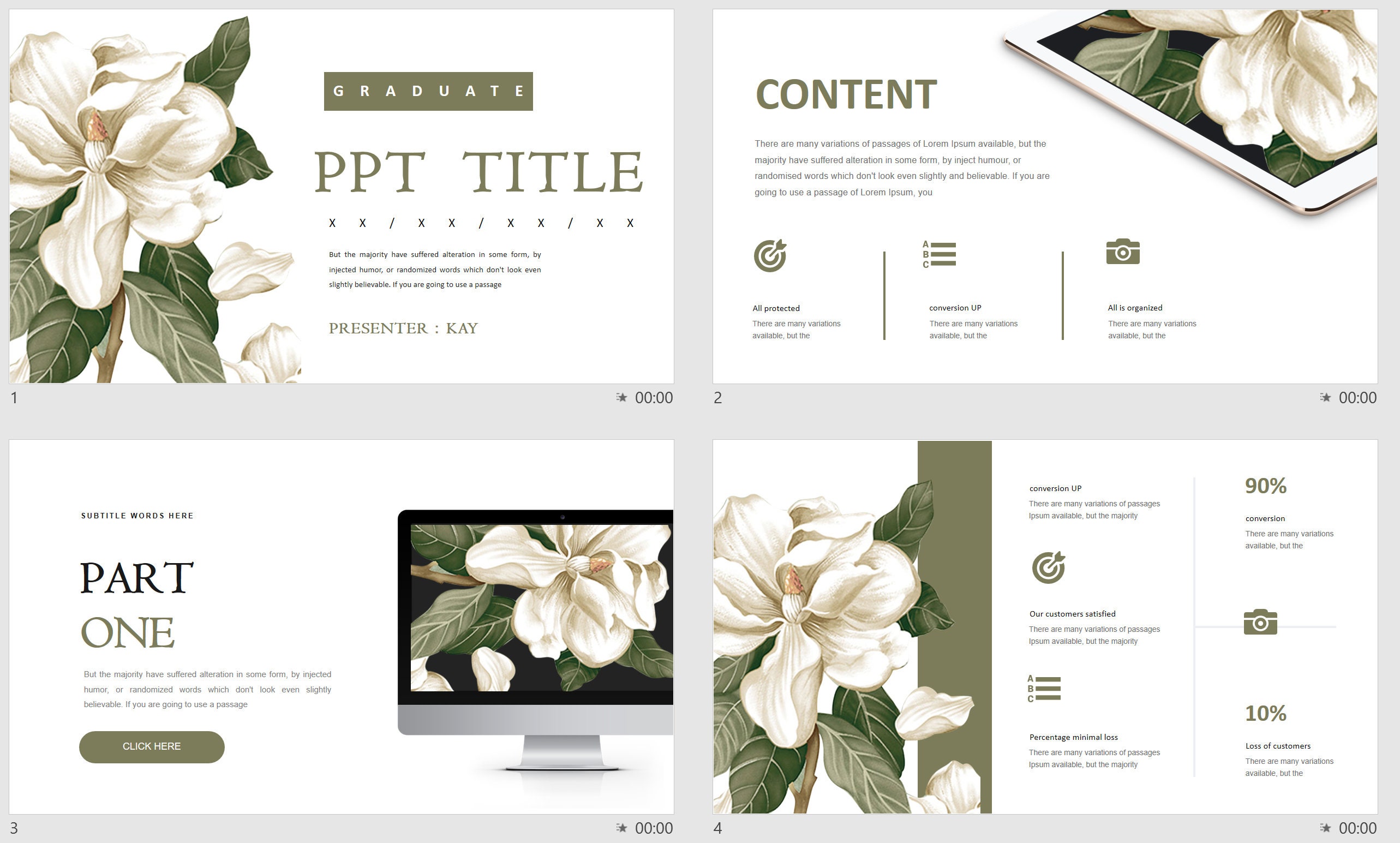 Flower Art Powerpoint Template | Garden Powerpoint Background | Summer ...