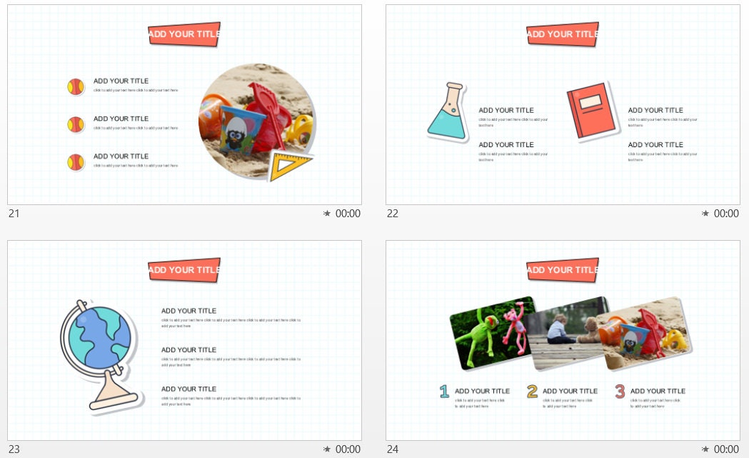 School Stationery Powerpoint Template, Editable Powerpoint, Note Paper ...