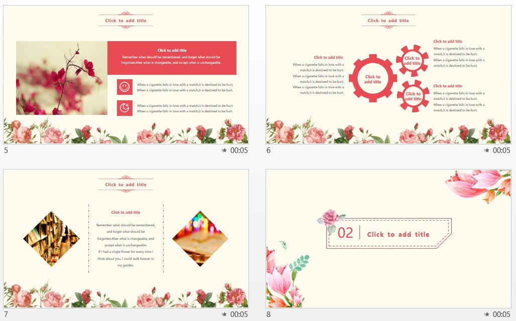 Floral Powerpoint Template Wedding Planner Powerpoint Flower Powerpoint ...