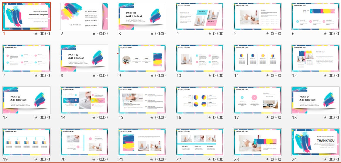 Watercolor Powerpoint Template Paint Stroke Powerpoint Paint Powerpoint ...