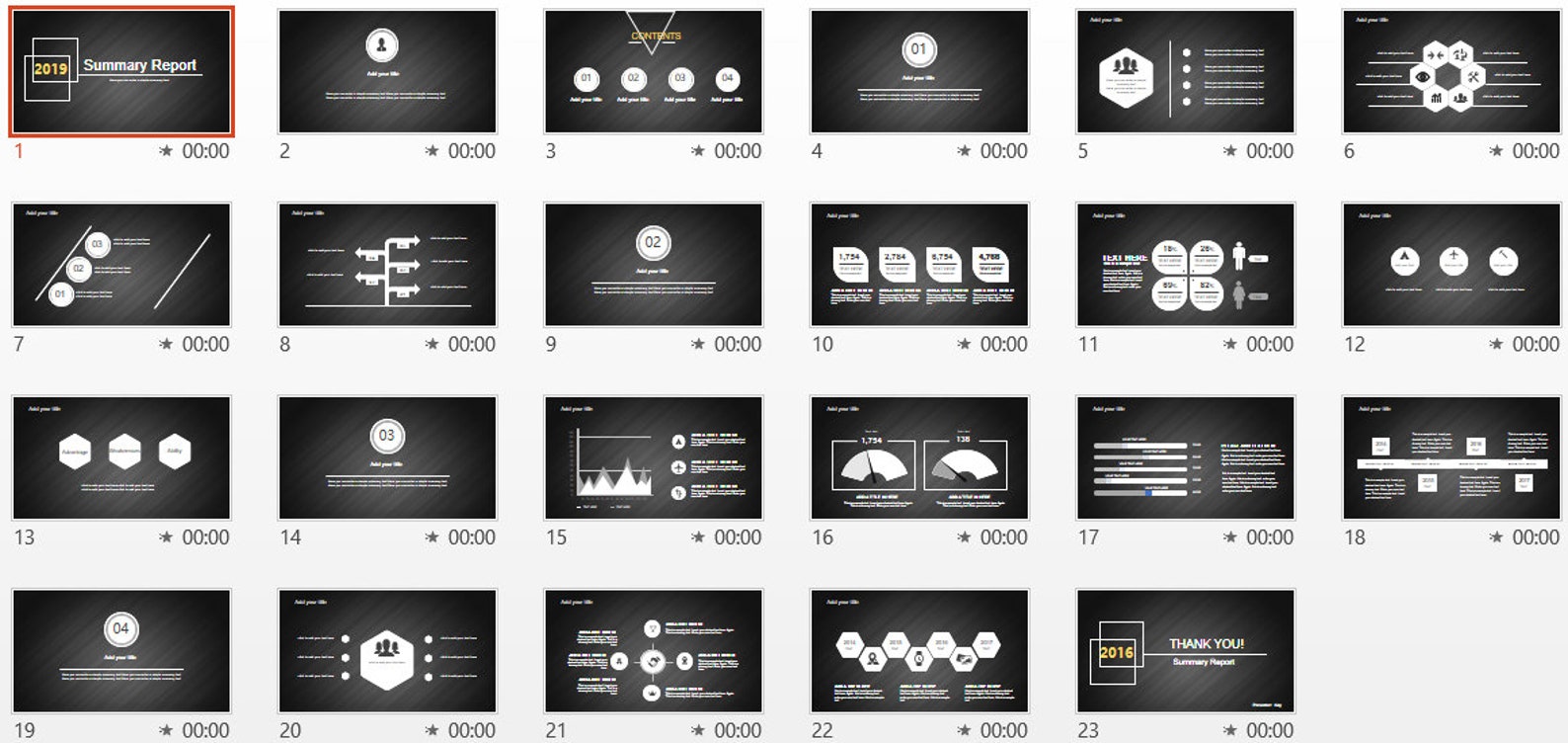 Business PowerPoint-Vorlage Schwarz-Weiß PowerPoint - Etsy.de