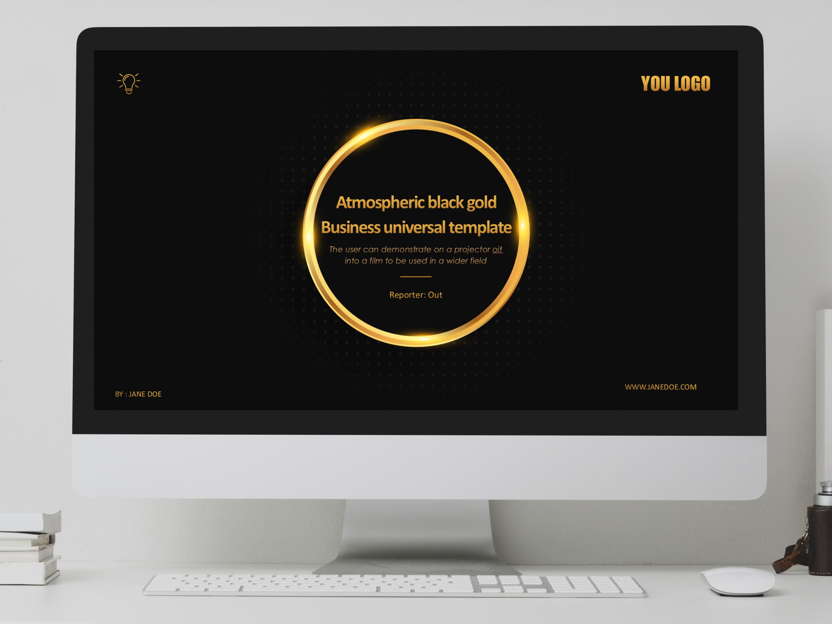 Black and Gold Business Powerpoint Template, Business Powerpoint, Dark ...