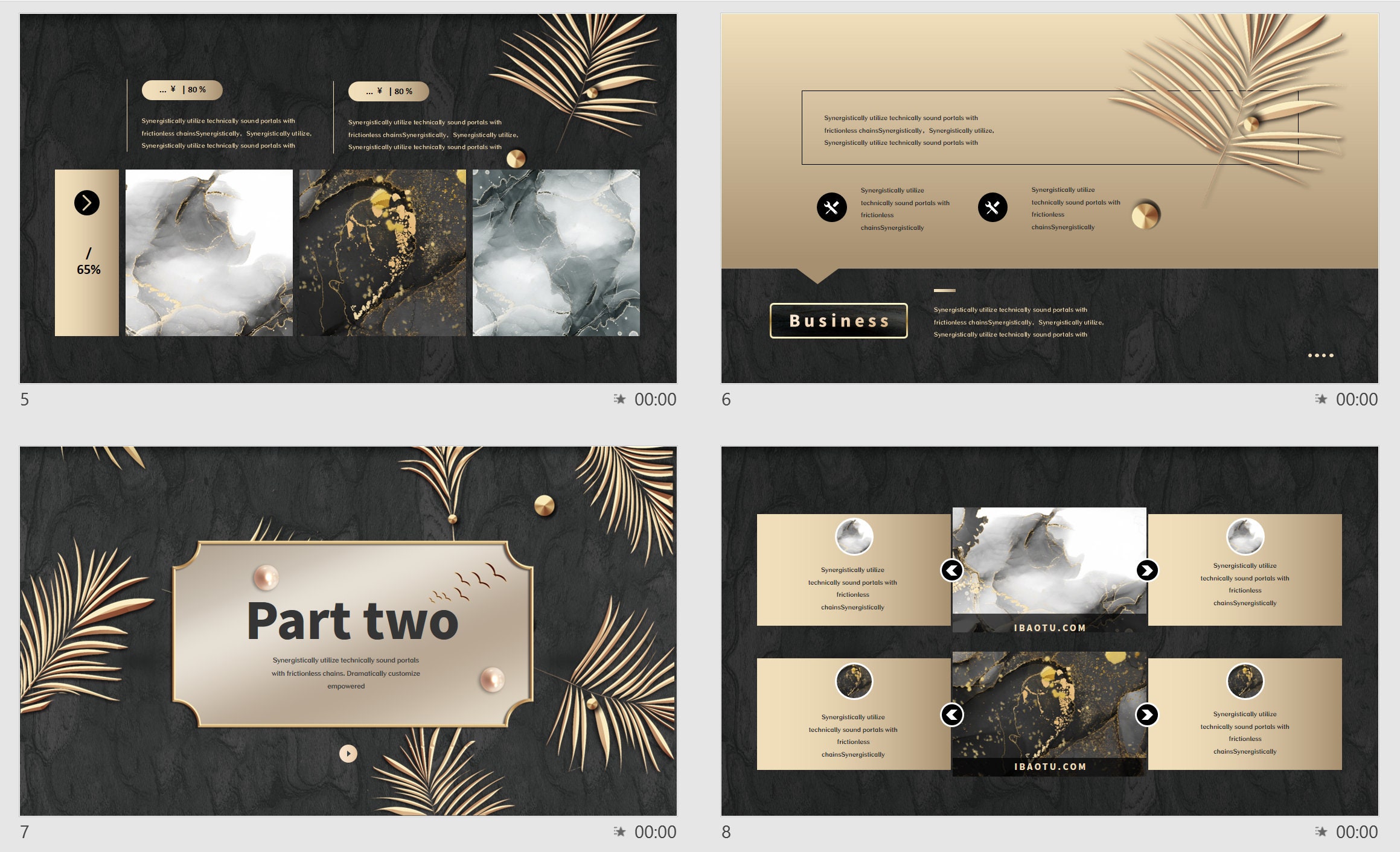 Elegant Brass Black and Gold Powerpoint Template, Business Planning ...