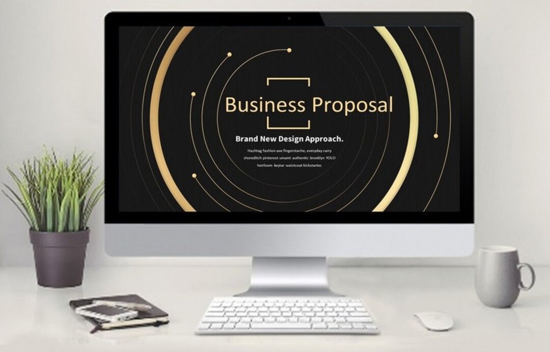 Black and Gold Business Powerpoint Template Business Proposal - Etsy