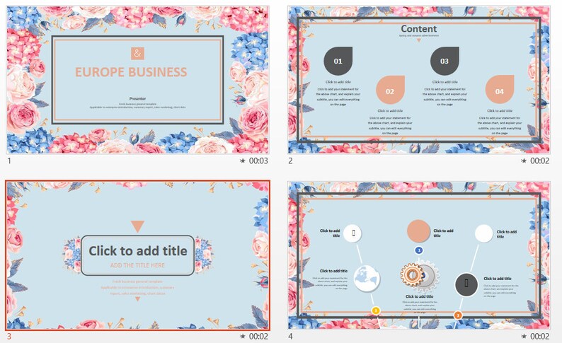 Floral Powerpoint Template | Spring Fresh Flower Power Point | Wedding ...
