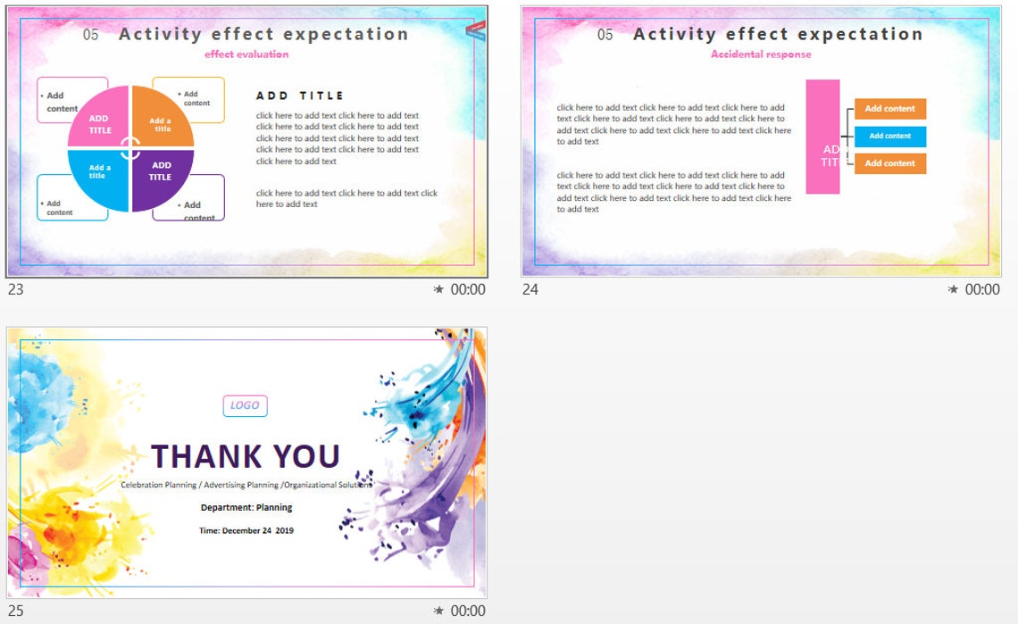 Event Planning Paint Splash Powerpoint Templates Paint - Etsy