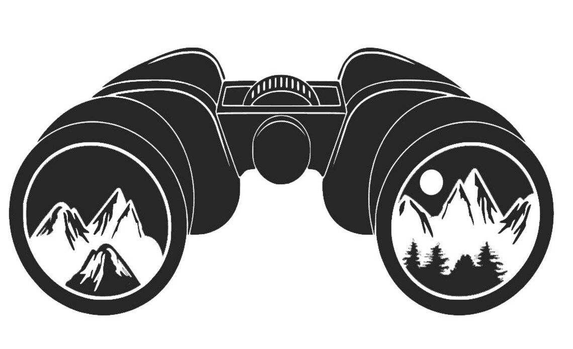 Binoculars With Mountains Vinyl Decal Binocular Decal - Etsy