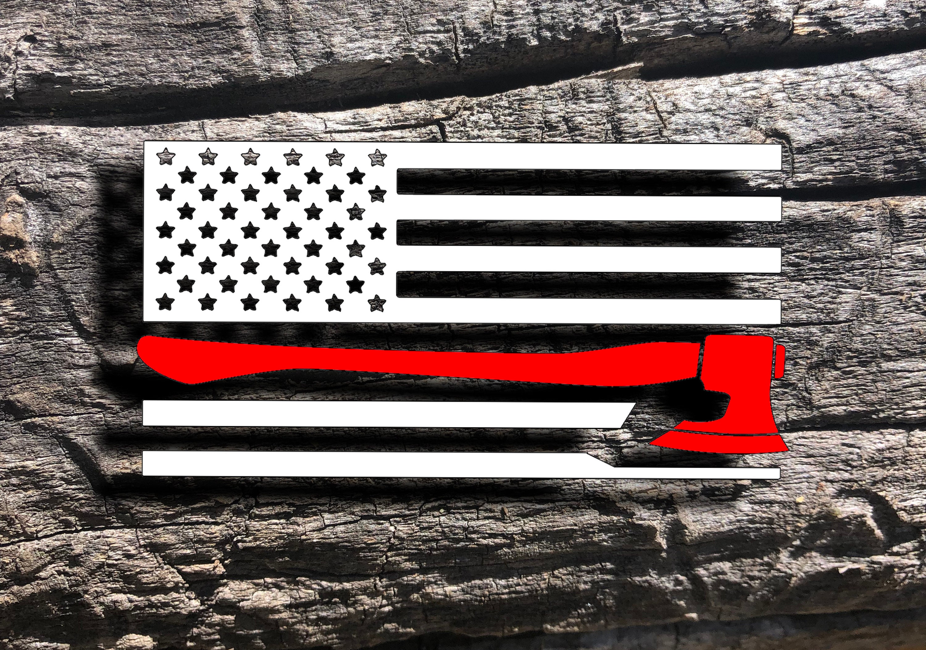 American Flag With Axe Decal Firefighter Axe Decal Decal for - Etsy