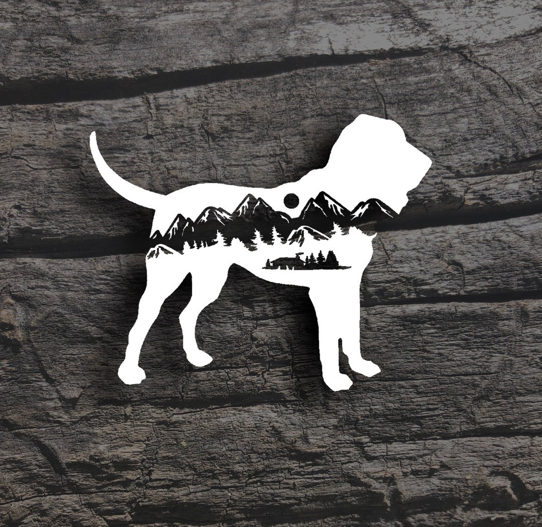 Bloodhound Mountain Decal Sticker, Mountain Dog Decal, Dog Decal With ...