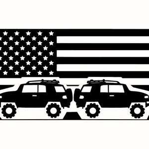 Toyota FJ Cruiser Flag Decal , FJ Flag, American Flag, Flag for Toyota ...
