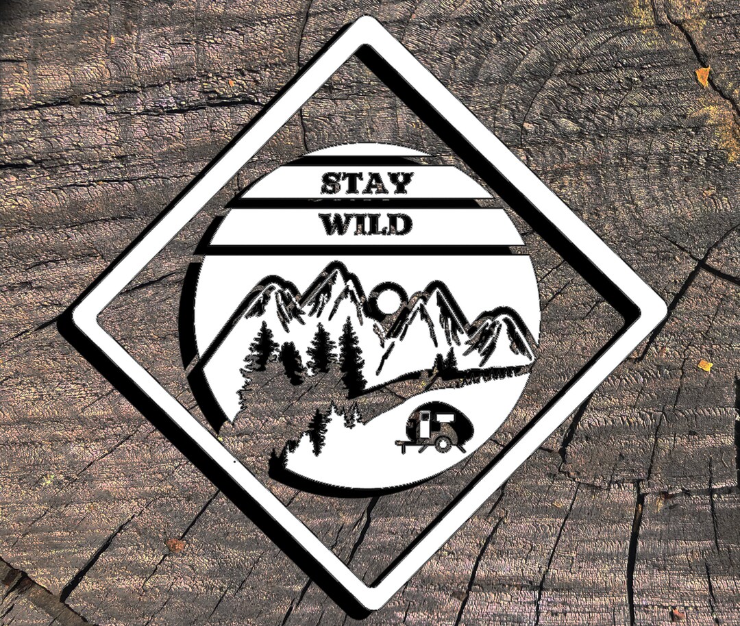 Mountains With Teardrop Camper Vinyl Decal, Decal for Teardrop Camper ...