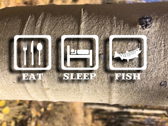Eat Sleep Fish Vinyl Decal Fishing Decal for Car Camping | Etsy