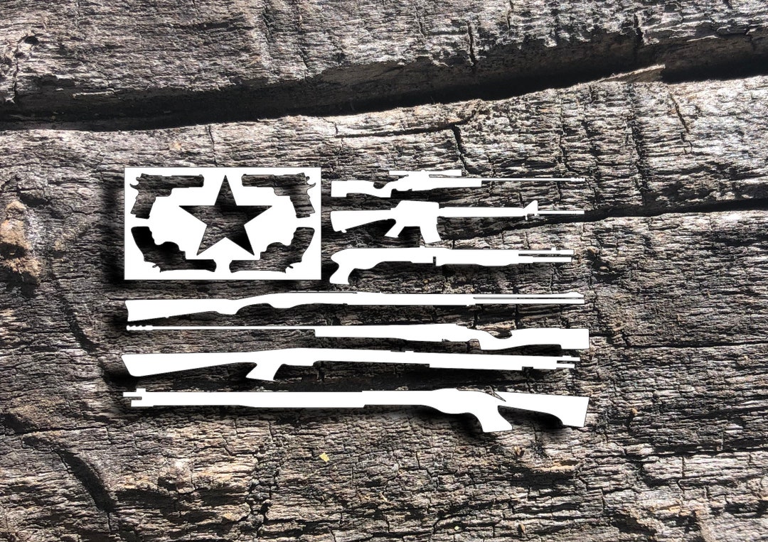 Rifle Flag Decal, Flag Made of Guns, Gun Decal, Flag Decal, Pistol, Gun ...