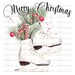 Merry Christmas Christmas Greenery in Ice Skates/png/christmas - Etsy