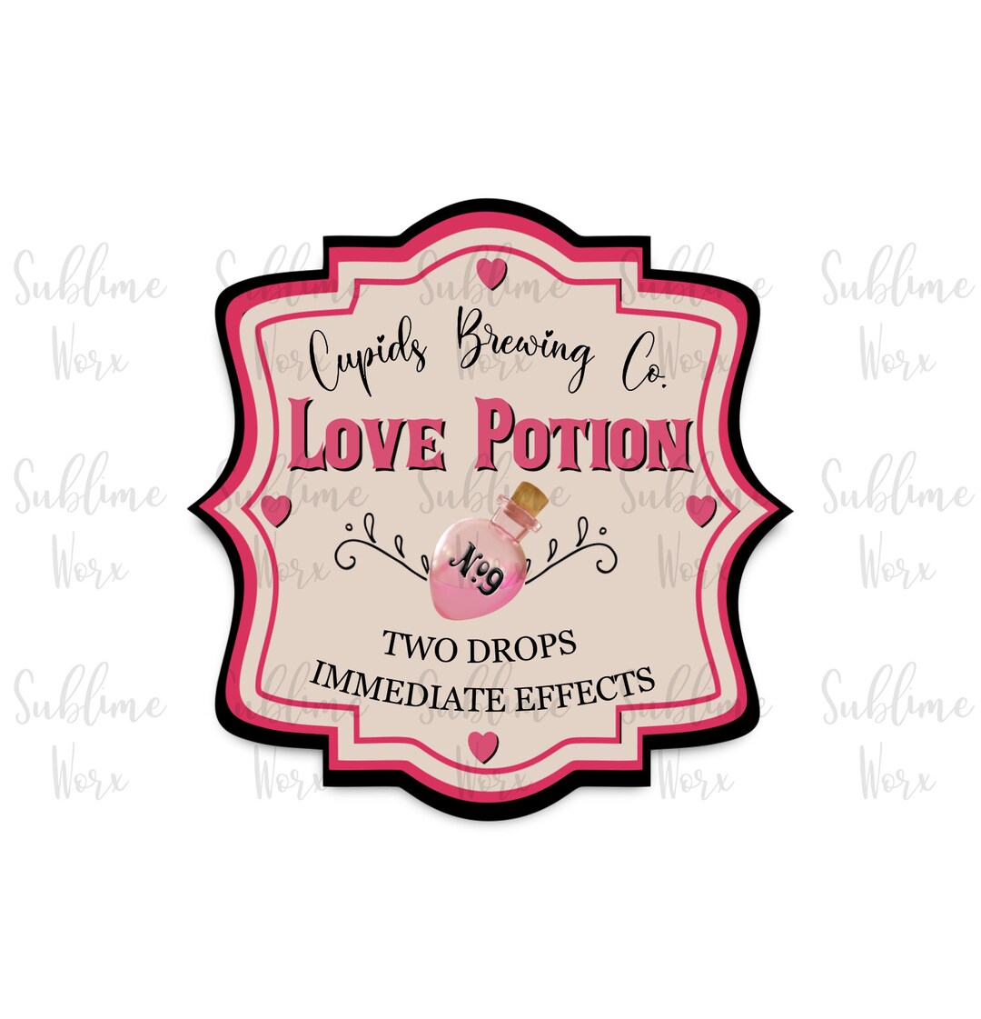 Love Potion Number 9 Valentine Print Valentine's Day PNG Label Instant ...