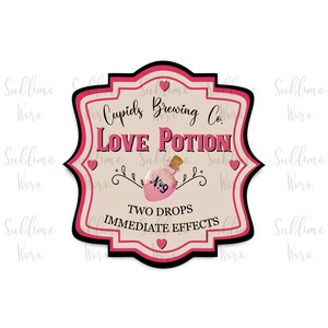 Love Potion Number 9 Valentine Print Valentine's Day PNG Label Instant ...