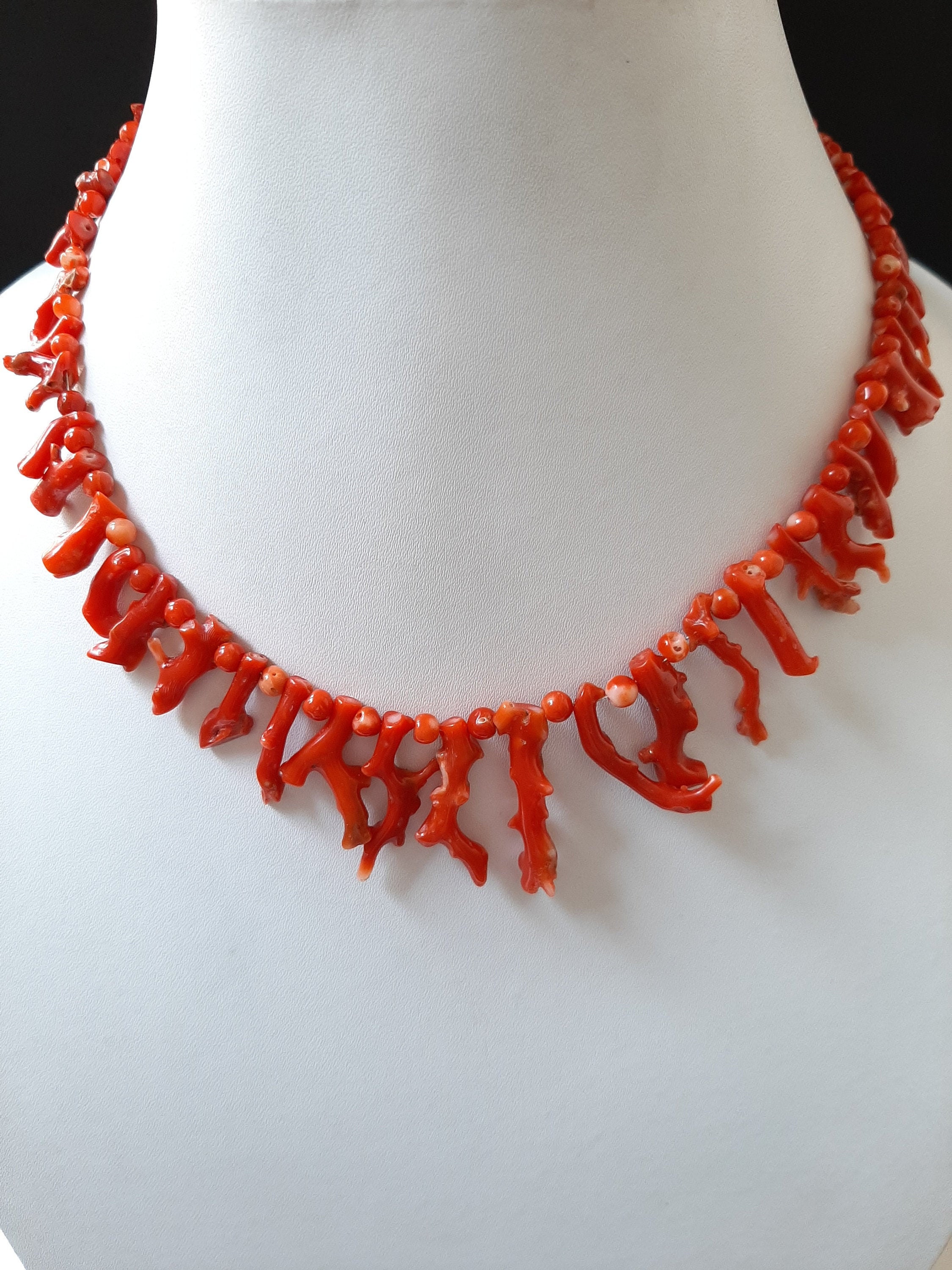 JAPANESE CORAL Necklace100%natural Coral Necklace Red Tree - Etsy