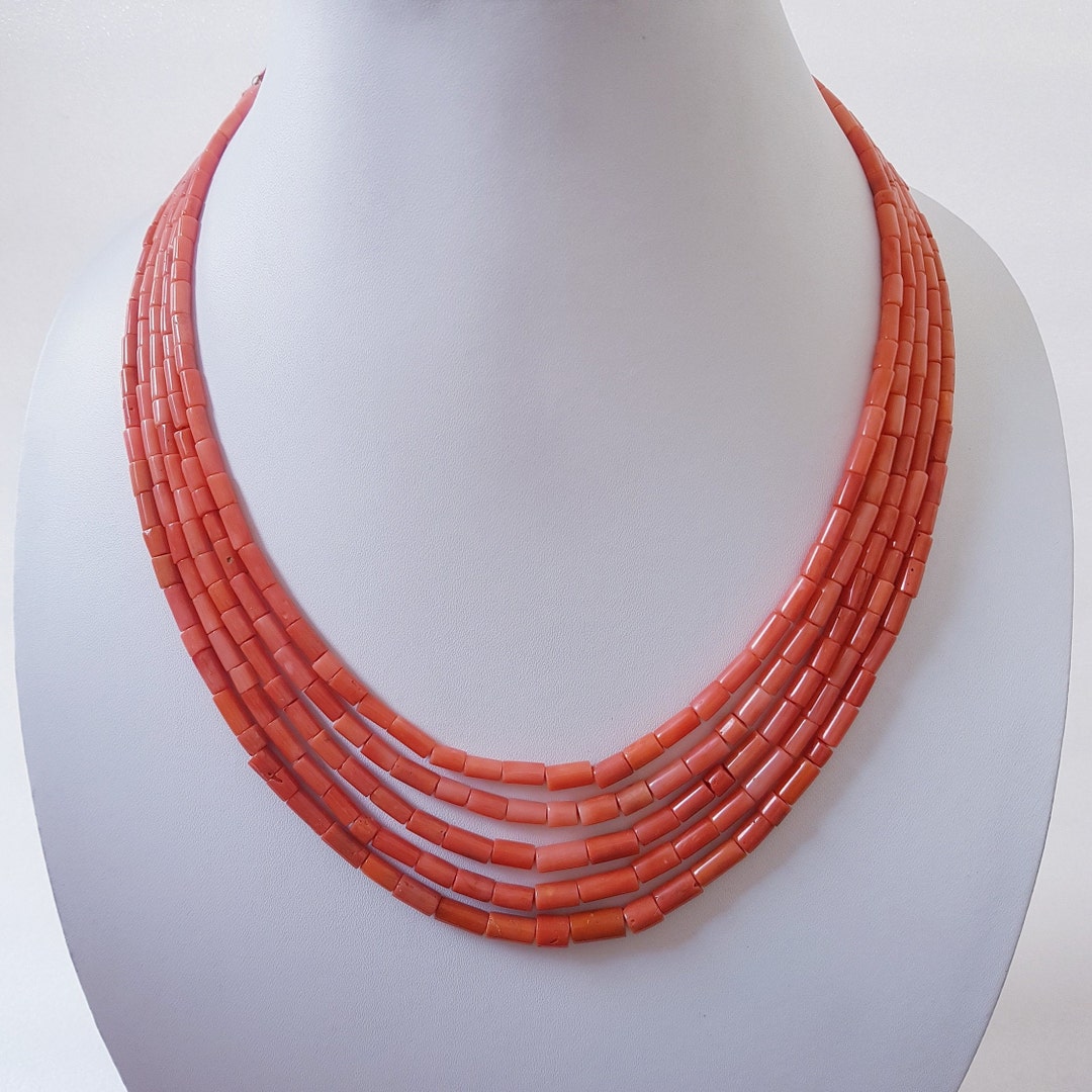 Genuine Coral Necklace ! 100%natural Japanese Coral Necklace Red Pink ...