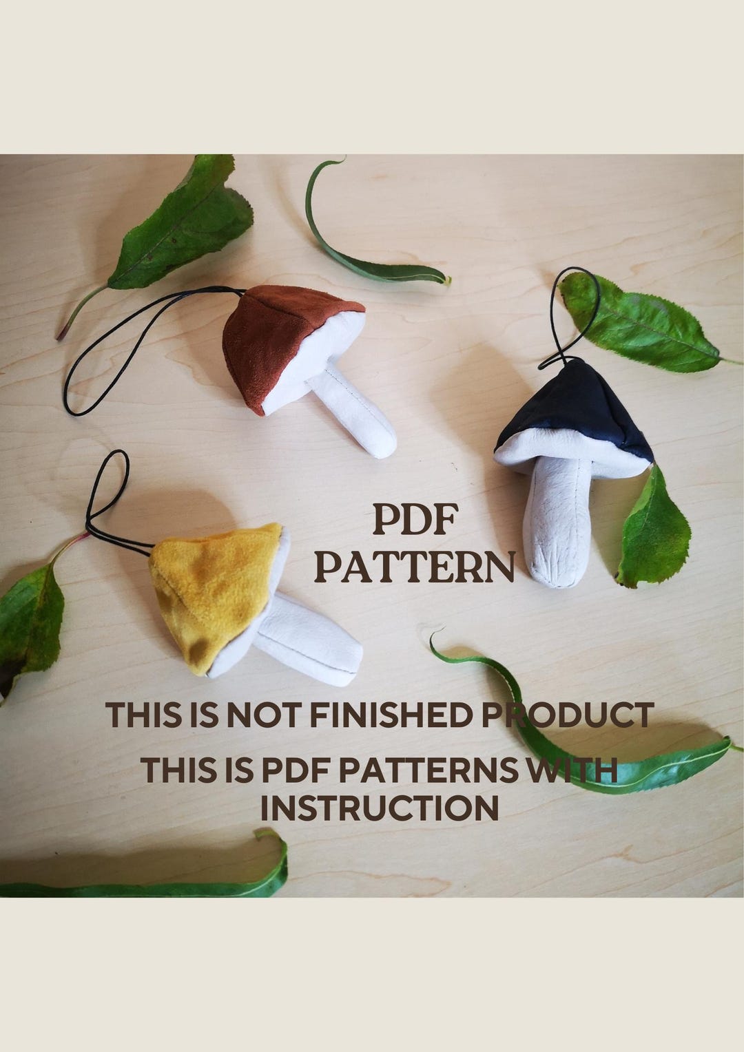 Mushroom Pdf Sewing Pattern, Mushroom Ornament, Autum Decor Sewing ...