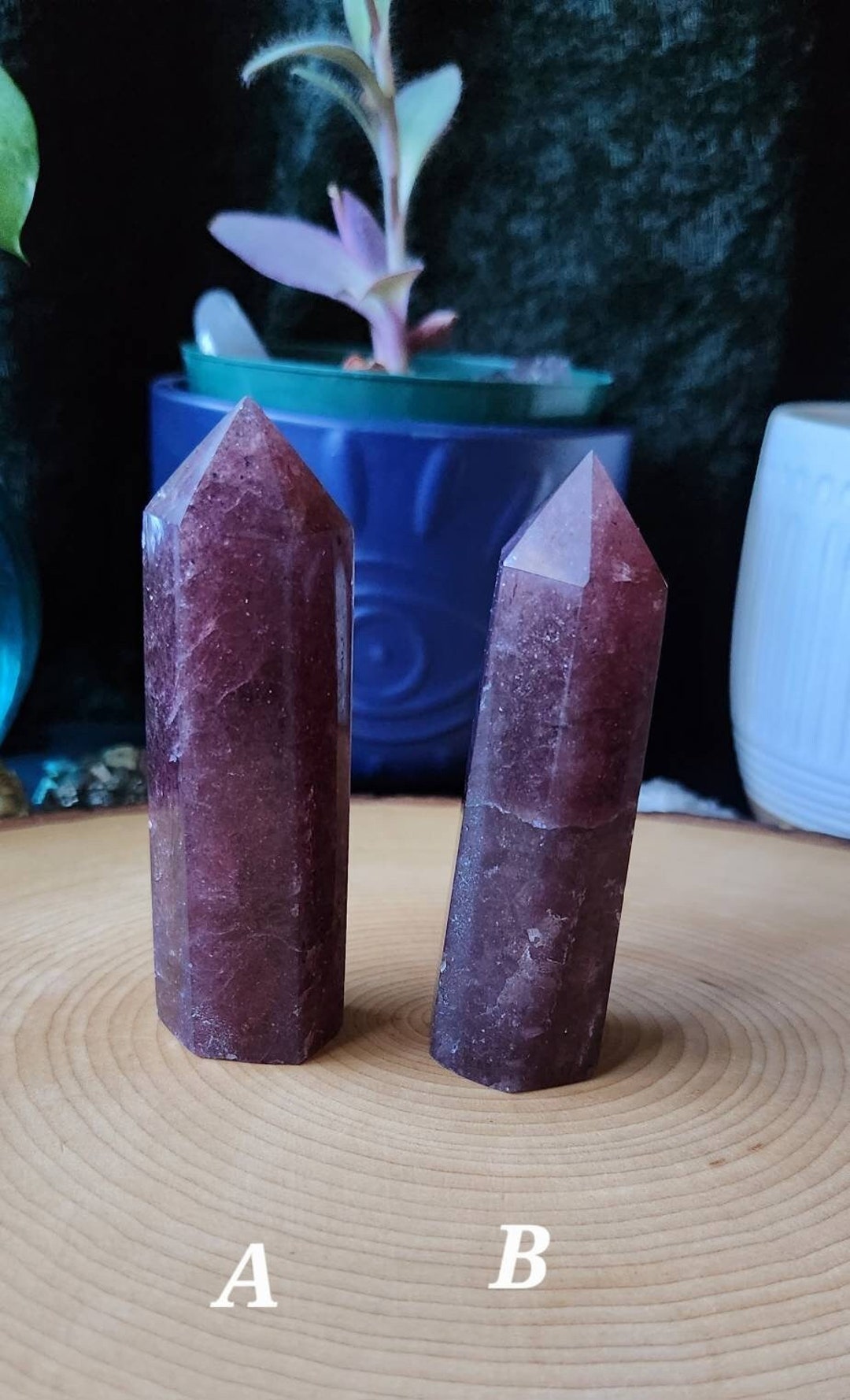 Large Strawberry Quartz Towers, Strawberry Quartz Obelisk, Rich Colors ...