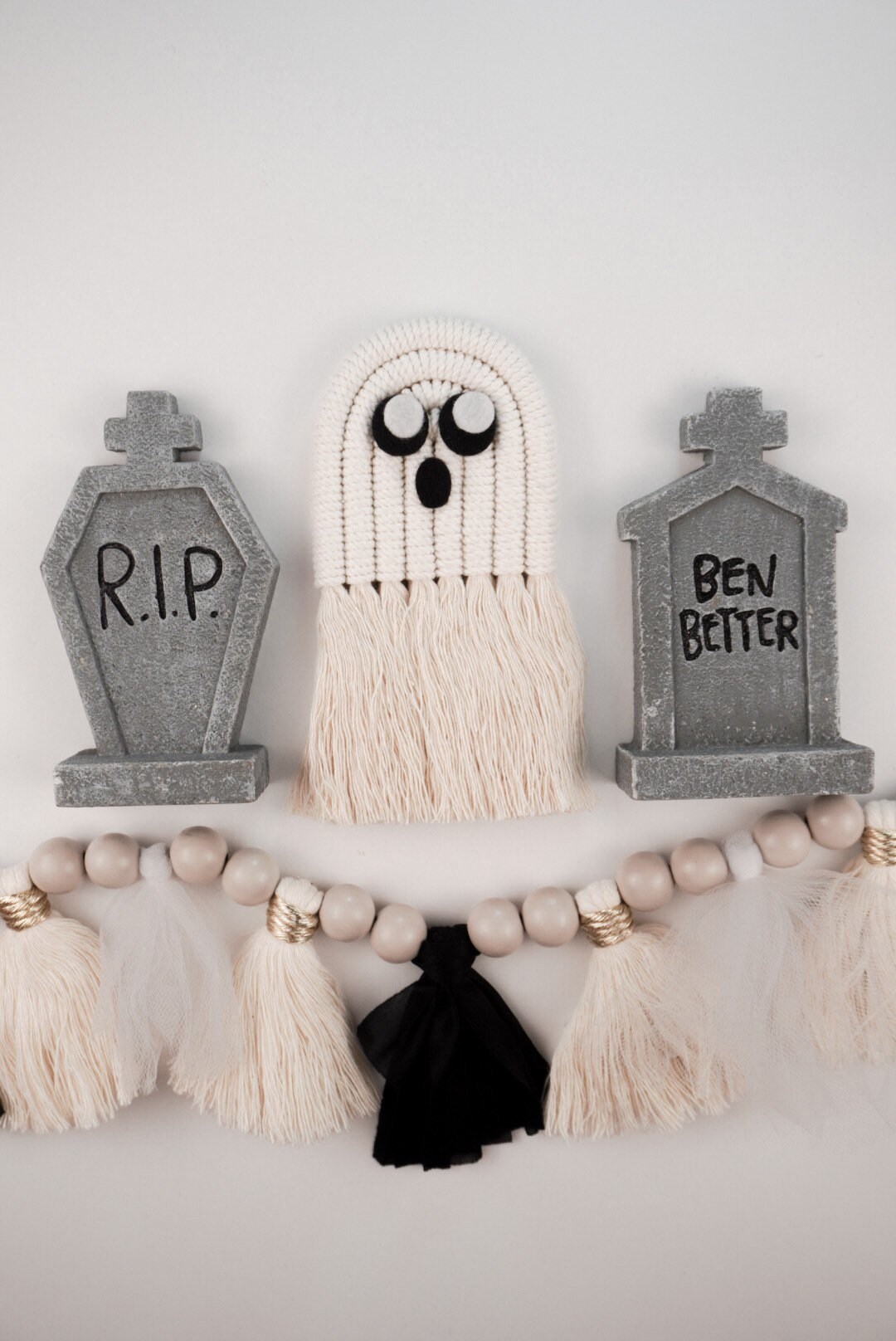 Macrame Cute Ghost Face Halloween Decor - Etsy