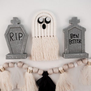 Macrame Cute Ghost Face Halloween Decor - Etsy