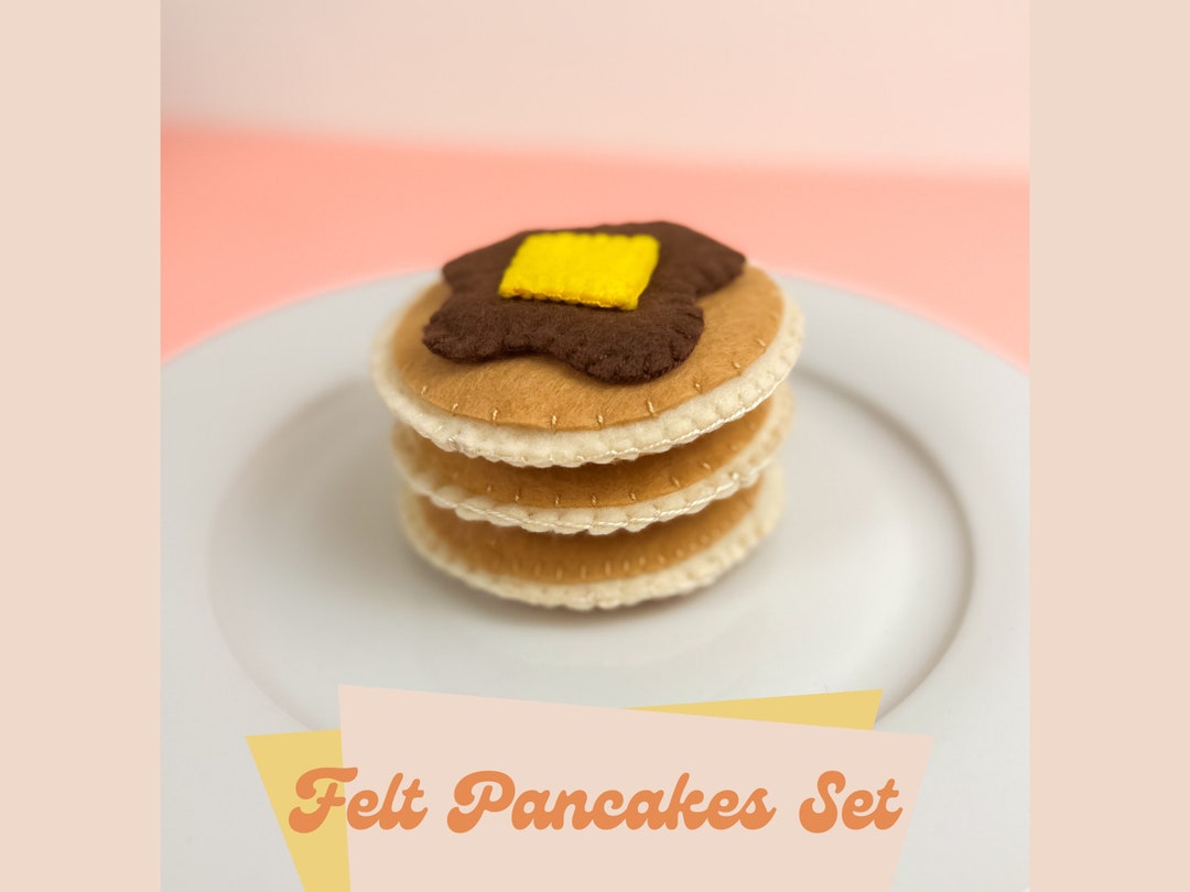 Felt Pancake Set, Pretend Play Food, Kids Kitchen Playset, Fake Food - Etsy