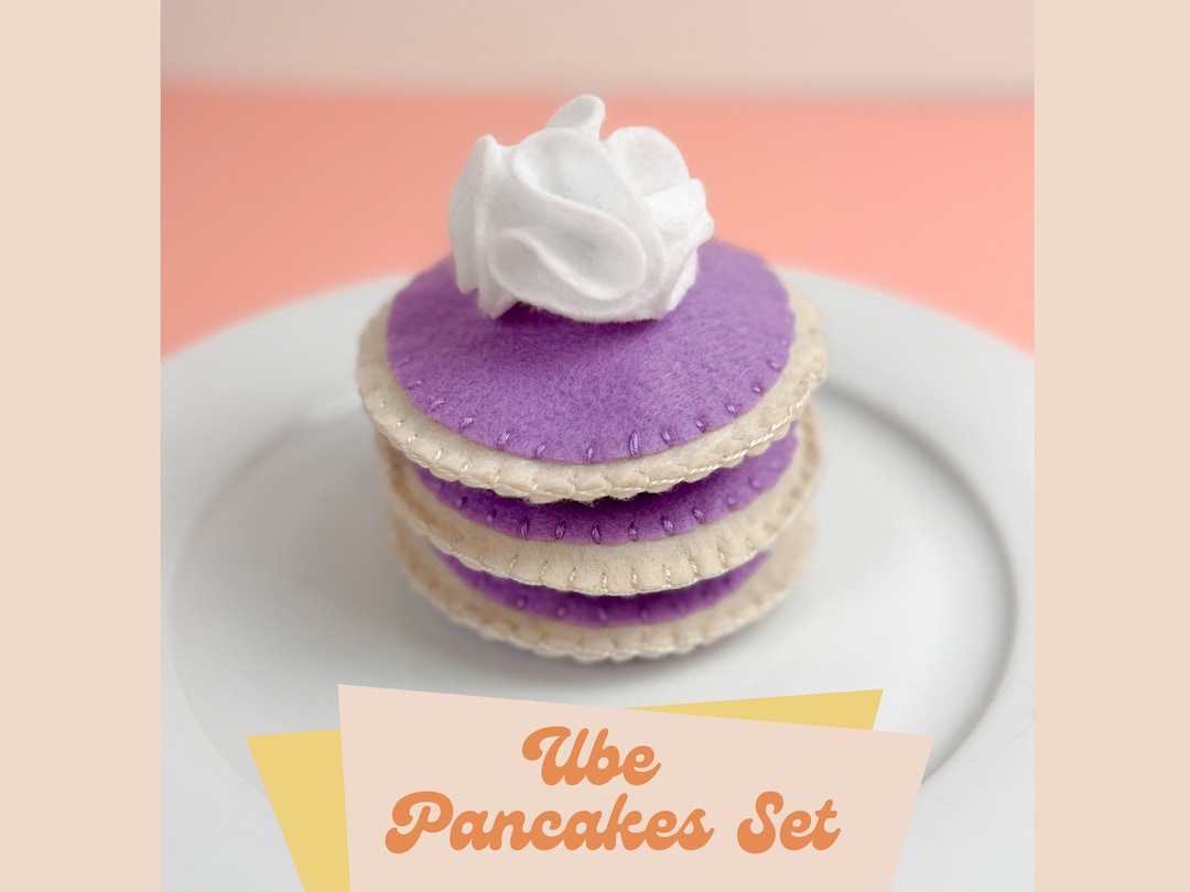 Ube Pancakes, Felt Pancake Set, Pretend Play Food, Kids Kitchen Playset ...