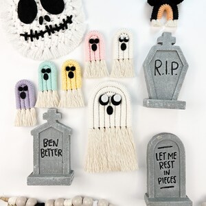 Macrame Cute Ghost Face Halloween Decor - Etsy