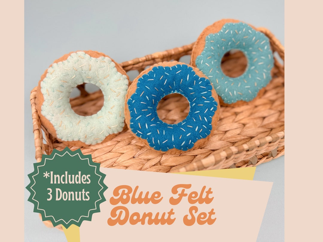 Felt Donuts (set of 3) , Sprinkled Donut, Play Kitchen, Girl’s Tea ...