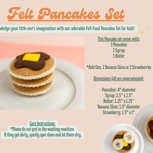 Felt Pancake Set, Pretend Play Food, Kids Kitchen Playset, Fake Food - Etsy