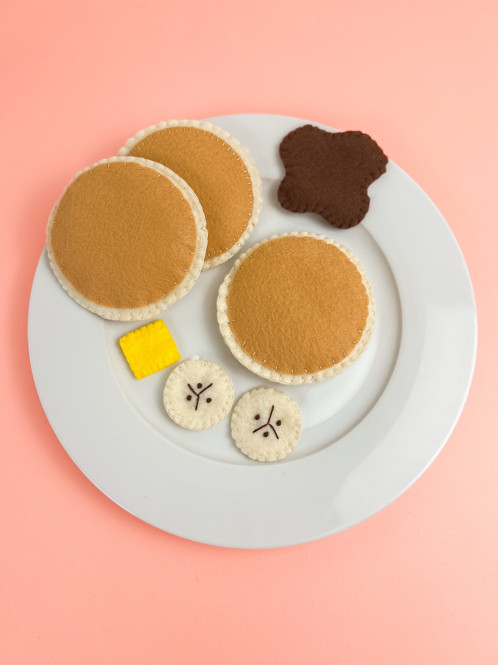 Felt Pancake Set, Pretend Play Food, Kids Kitchen Playset, Fake Food - Etsy
