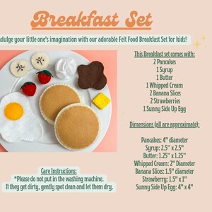 Felt Breakfast Set, Pretend Play Kitchen, Felt Food - Etsy