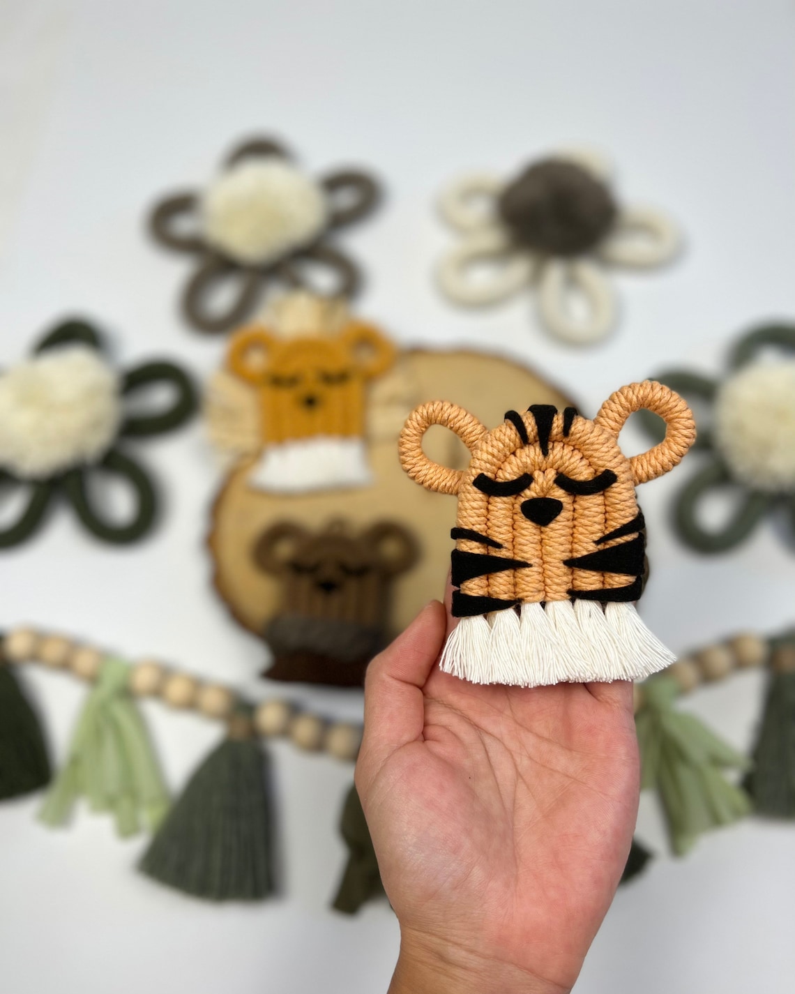 Safari Animal Nursery, Macramé Animals, Safari Baby Shower, Animal Head ...