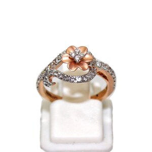Mini Diamond Birthday Gift Ring for Women and Girls in 14k Rose Gold ...