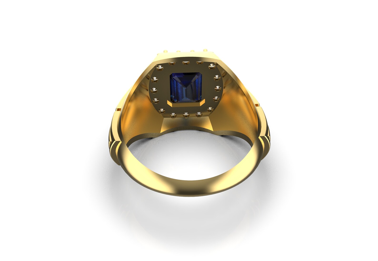 Tanzanite And Diamond Mens Ring 14k Yellow Gold Mens Ring | Etsy