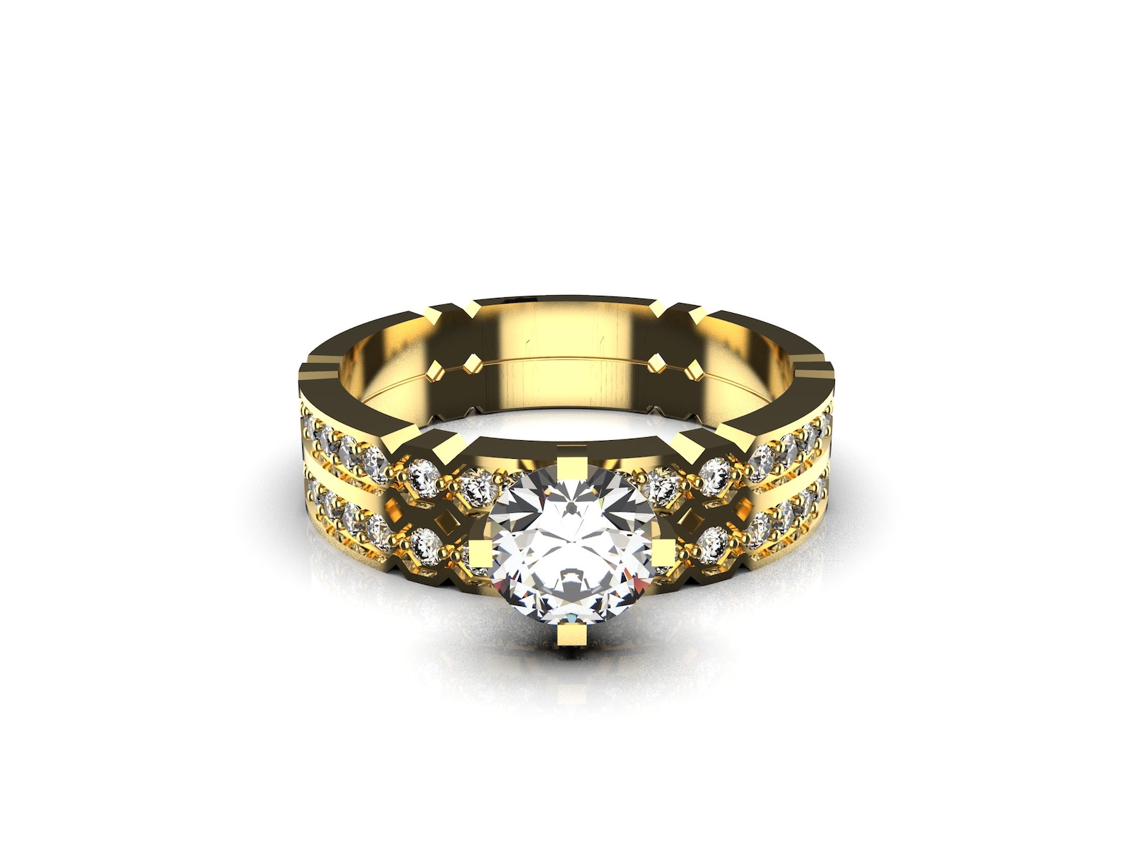 Wedding Diamond Band And Attached Engagement Ring For Women | Etsy