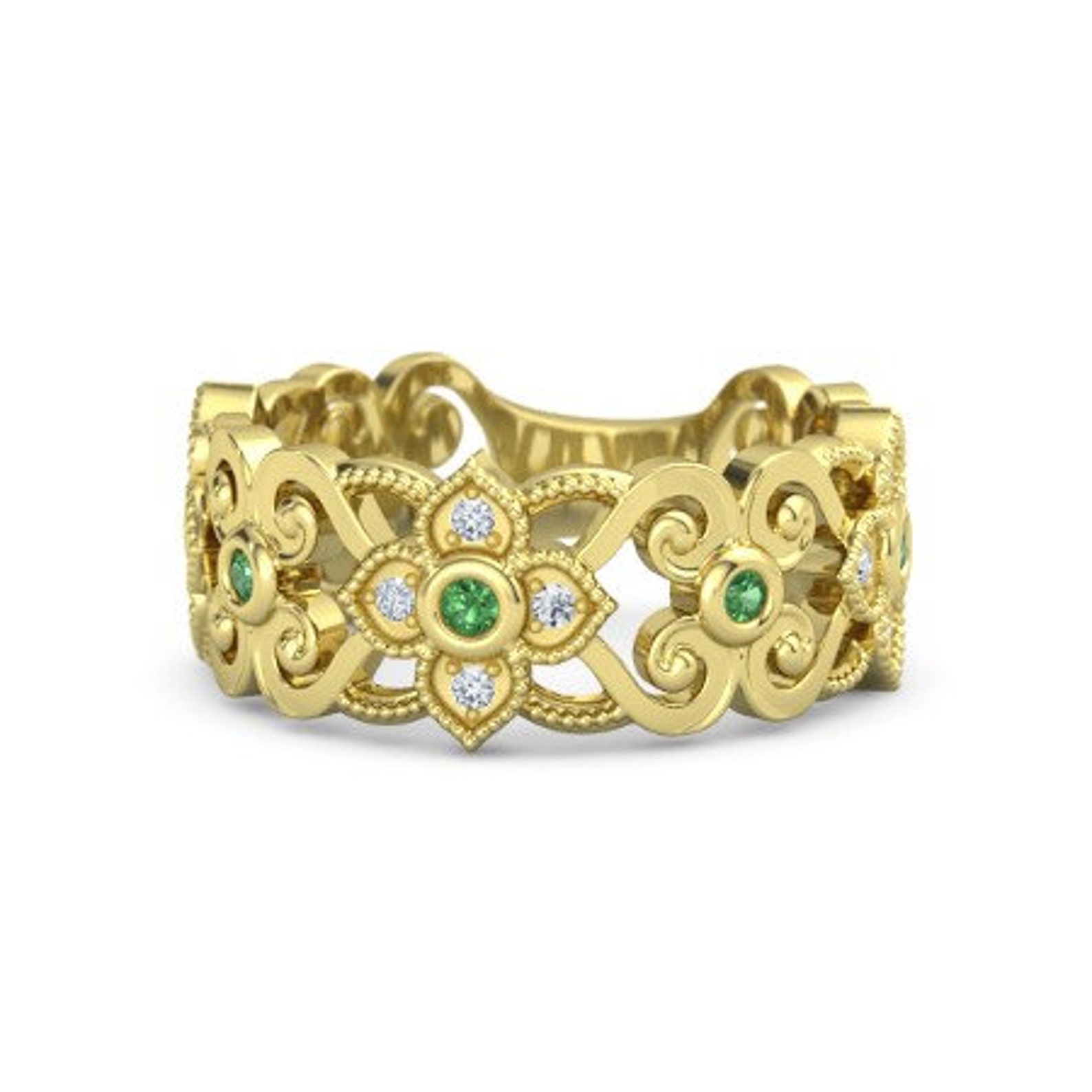 Spanish Lace Band for Womens and Girls in 18k Solid Gold / | Etsy