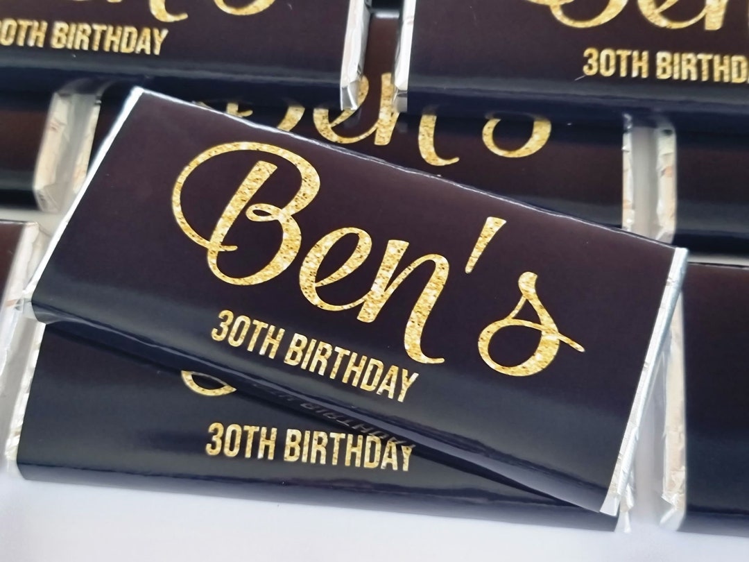 Personalised Chocolate Bars Featuring Gold Glitter Writing ...