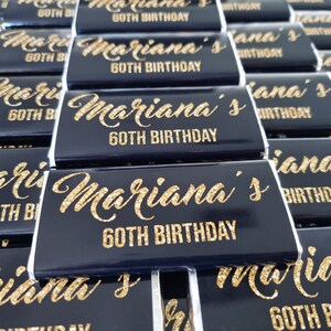 Personalised Chocolate Bars Featuring Gold Glitter Writing - Etsy Australia
