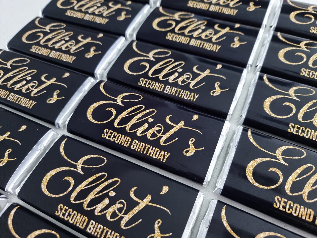 Personalised Chocolate Bars Featuring Gold Glitter Writing - Etsy Australia