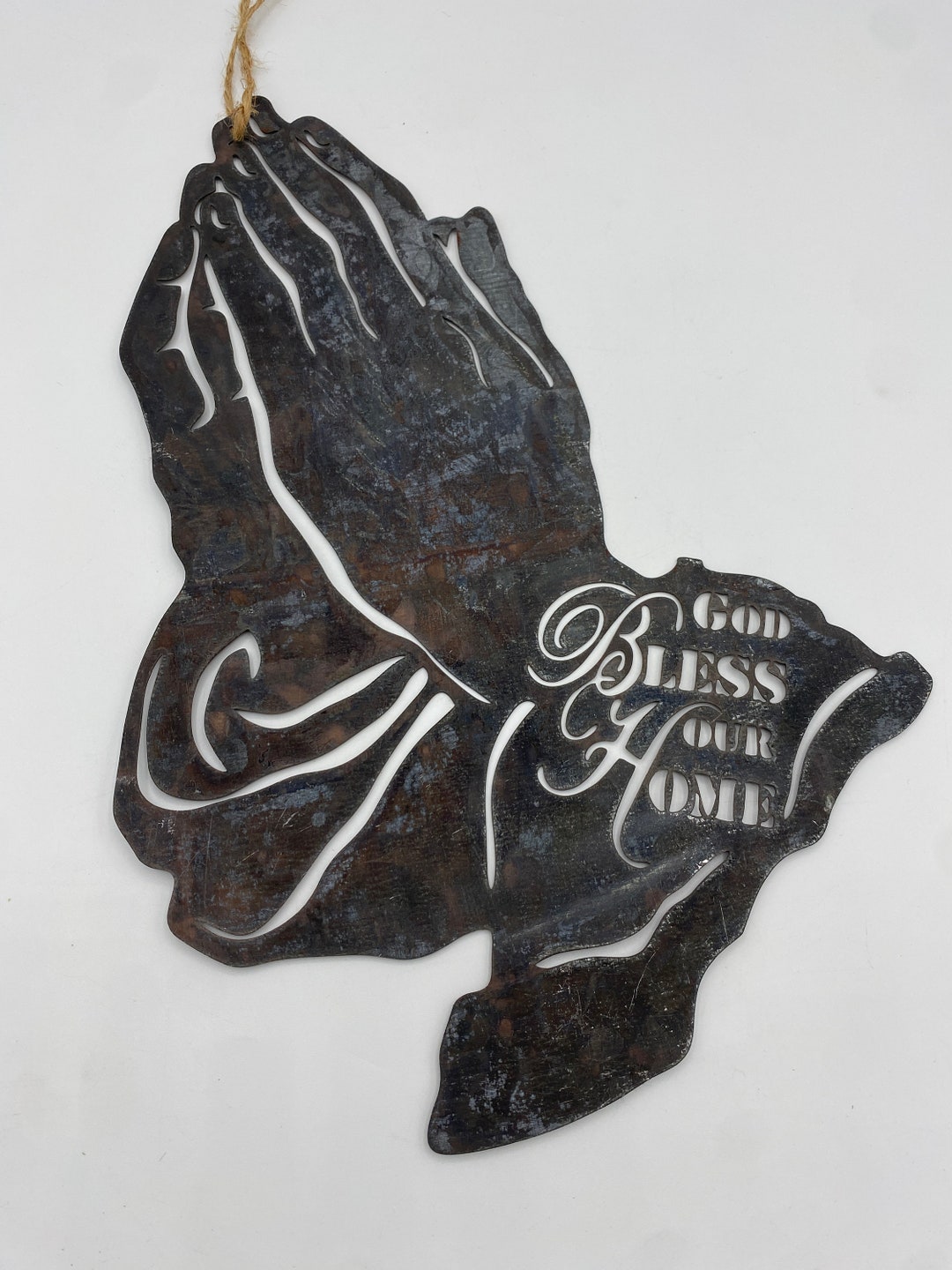 7.5"x11" Metal Praying Hands - God Bless Our Home CM1627 - Etsy
