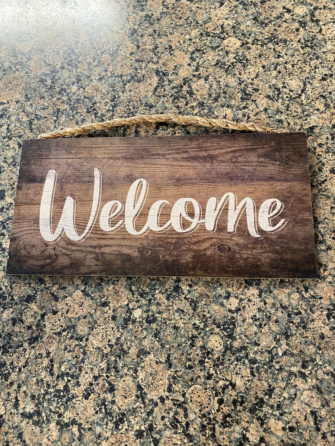 6” X 12” MDF “welcome” Sign W/ Rope - Brown - CUS0246 - Etsy