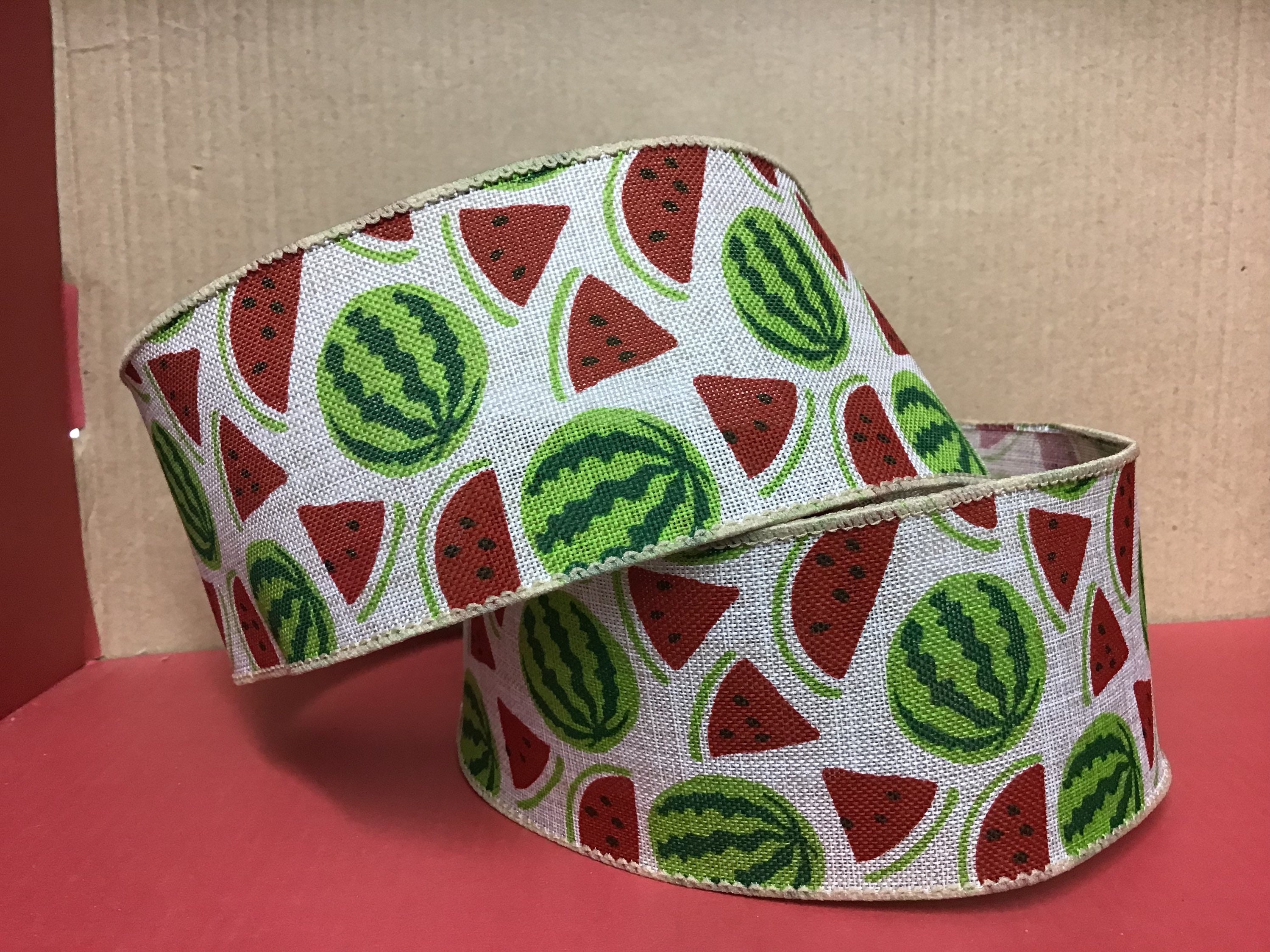 1.5x10yd 2.5x10yd Watermelon Wired Ribbon Watermelon | Etsy